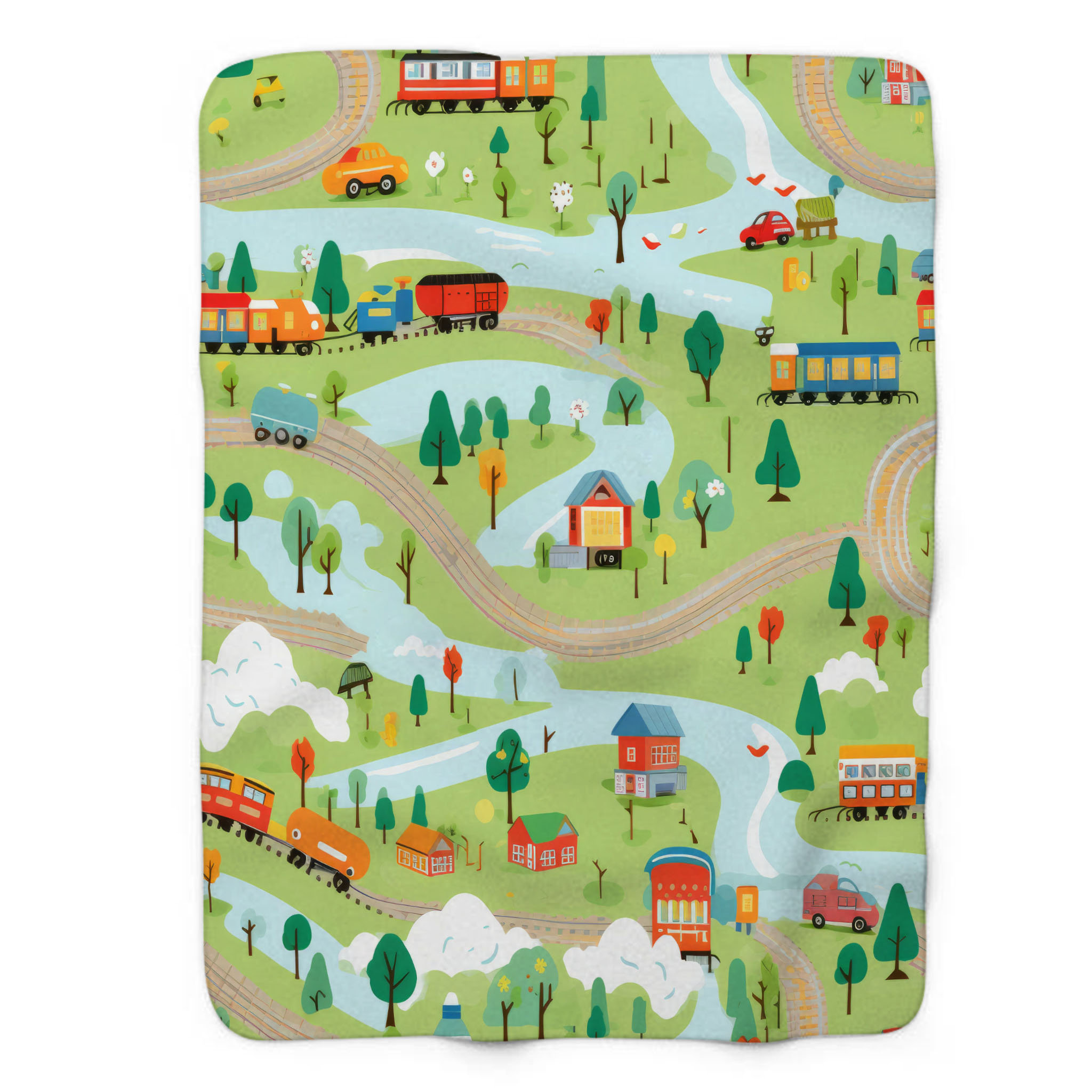 MentionedYou Fluid Trains - 1 Piece Premium Sherpa Blanket | Wayfair