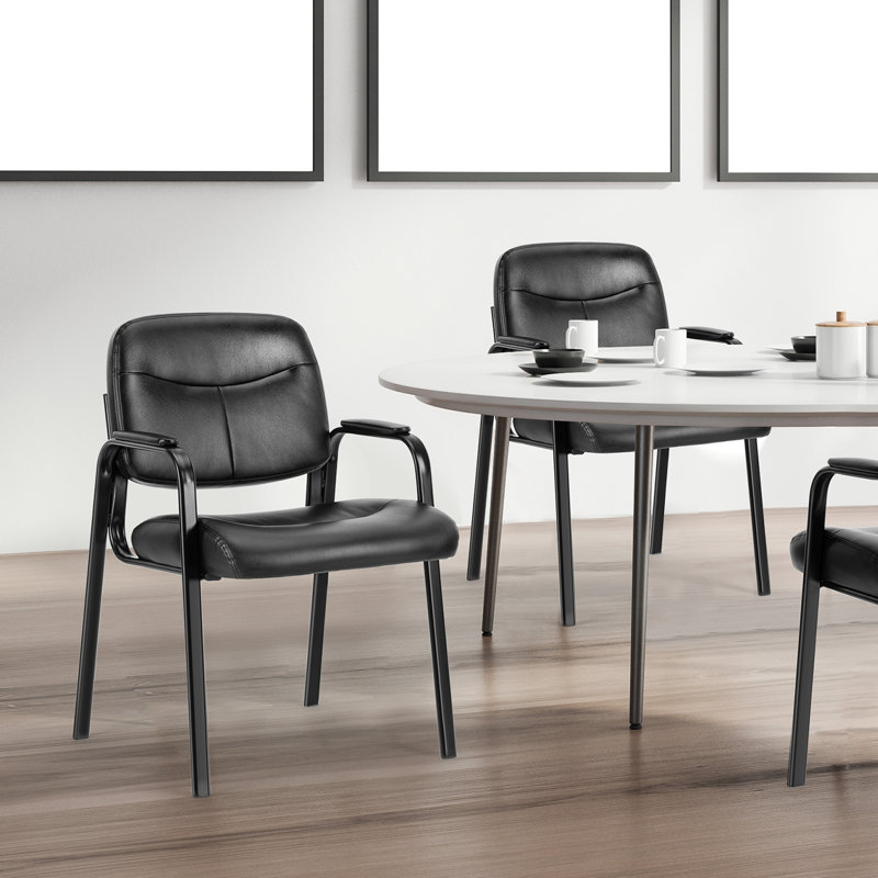 Smugdesk.com Stackable Leather Seat Waiting Room Chair with Metal Frame ...