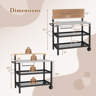 Ebern Designs Rolling Bar Cart W/ Flip-up Table Hooks Paper Towel ...