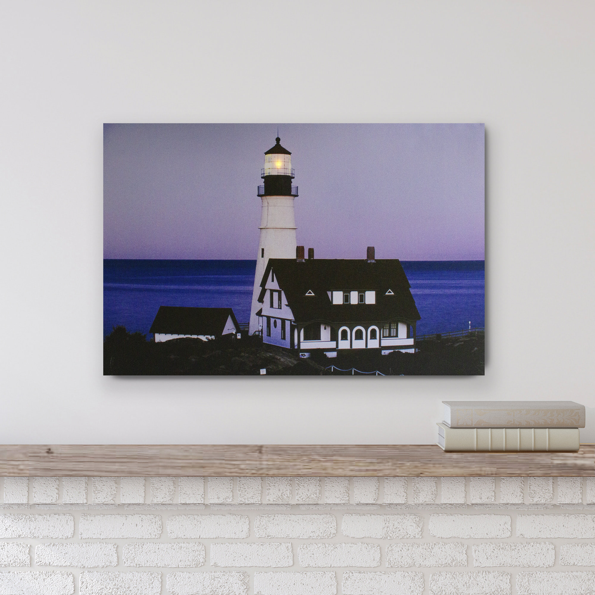Northlight Seasonal LED Lighted Dusk Lighthouse Seaside Scene Canvas ...
