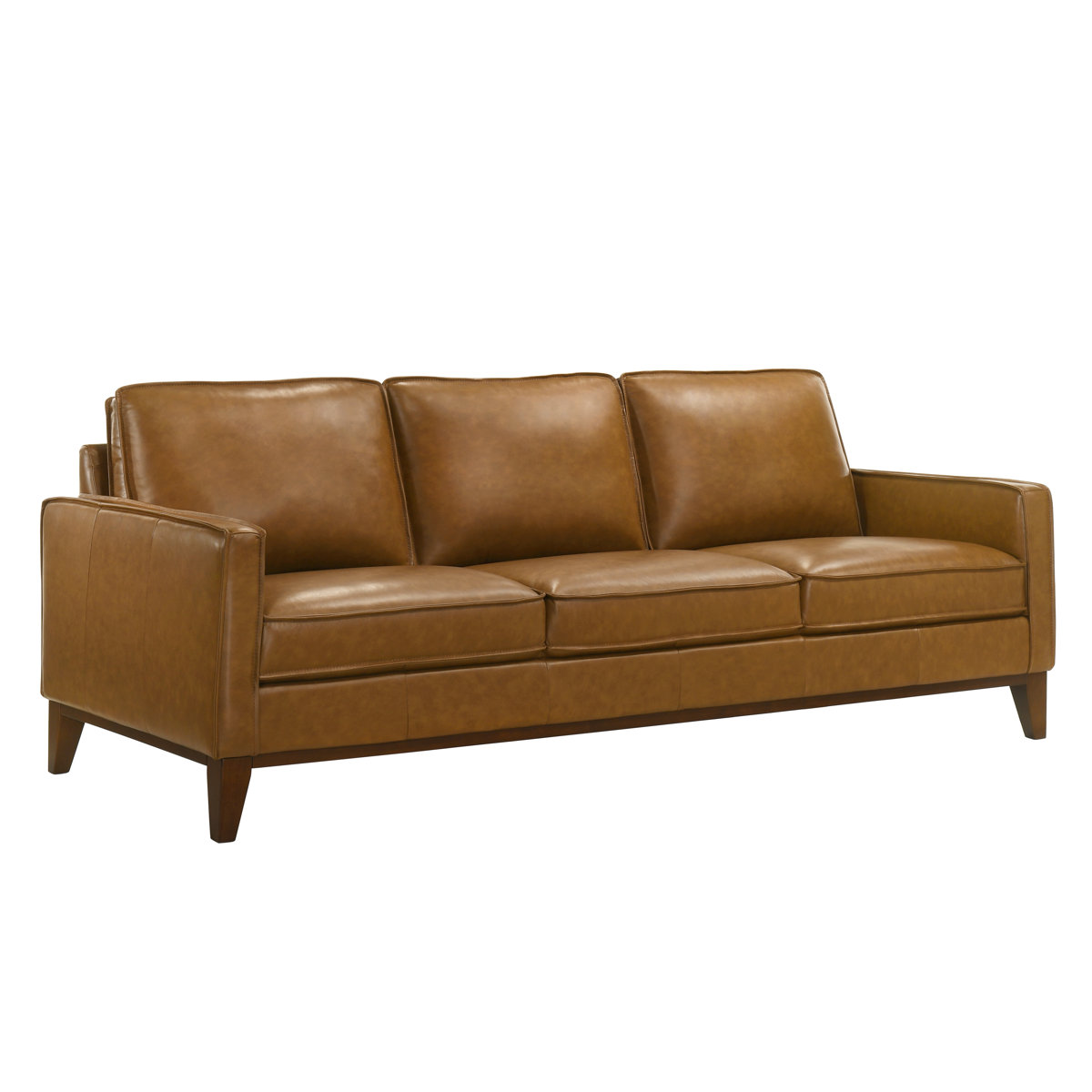 Wade Logan® Caliah 85" Leather Sofa, Caramel & Reviews | Wayfair