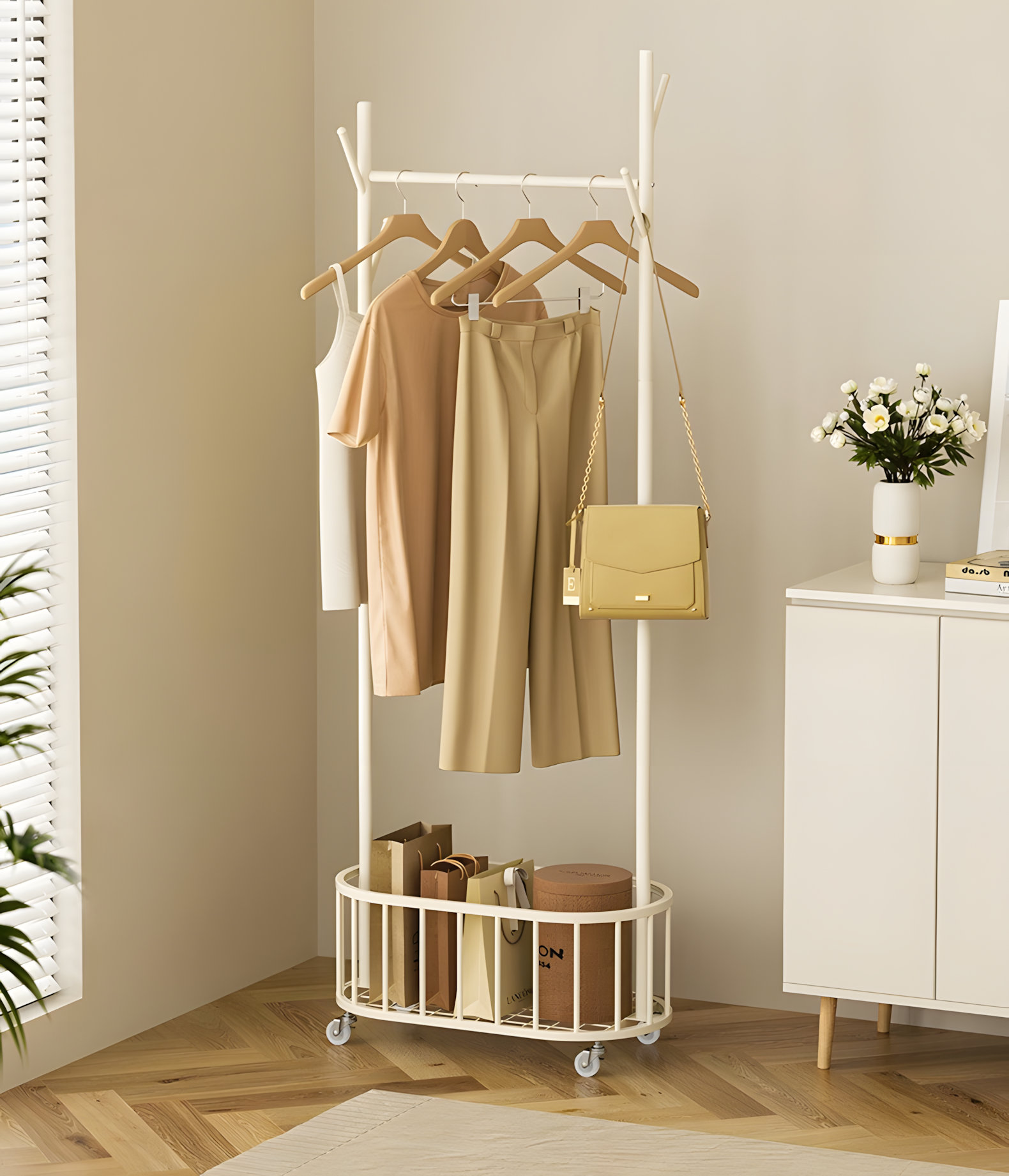 Latitude Run® Portable Clothes Rack Freestanding Garment Hanger With ...