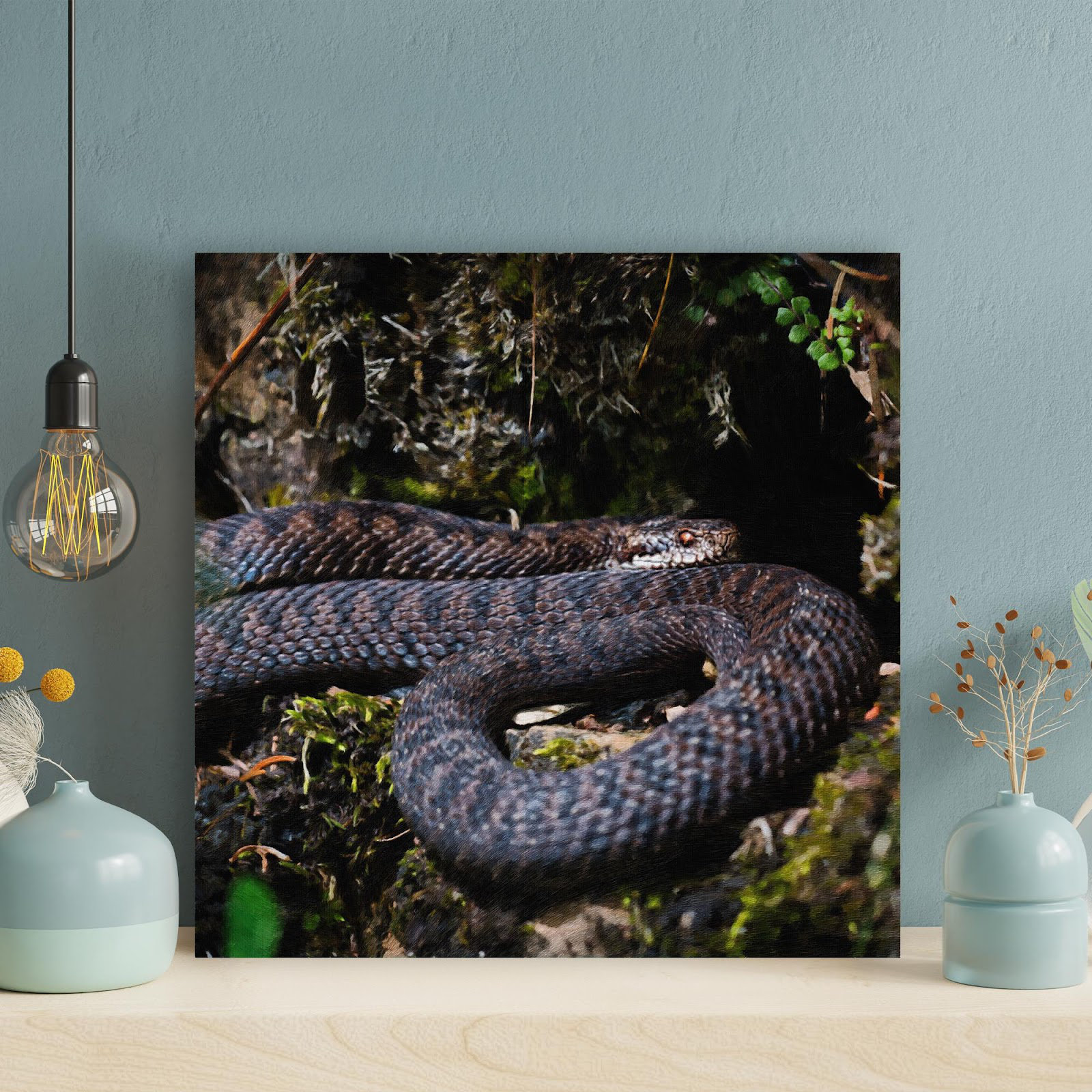 Latitude Run® Brown And Black Snake 4 - Wrapped Canvas Painting | Wayfair