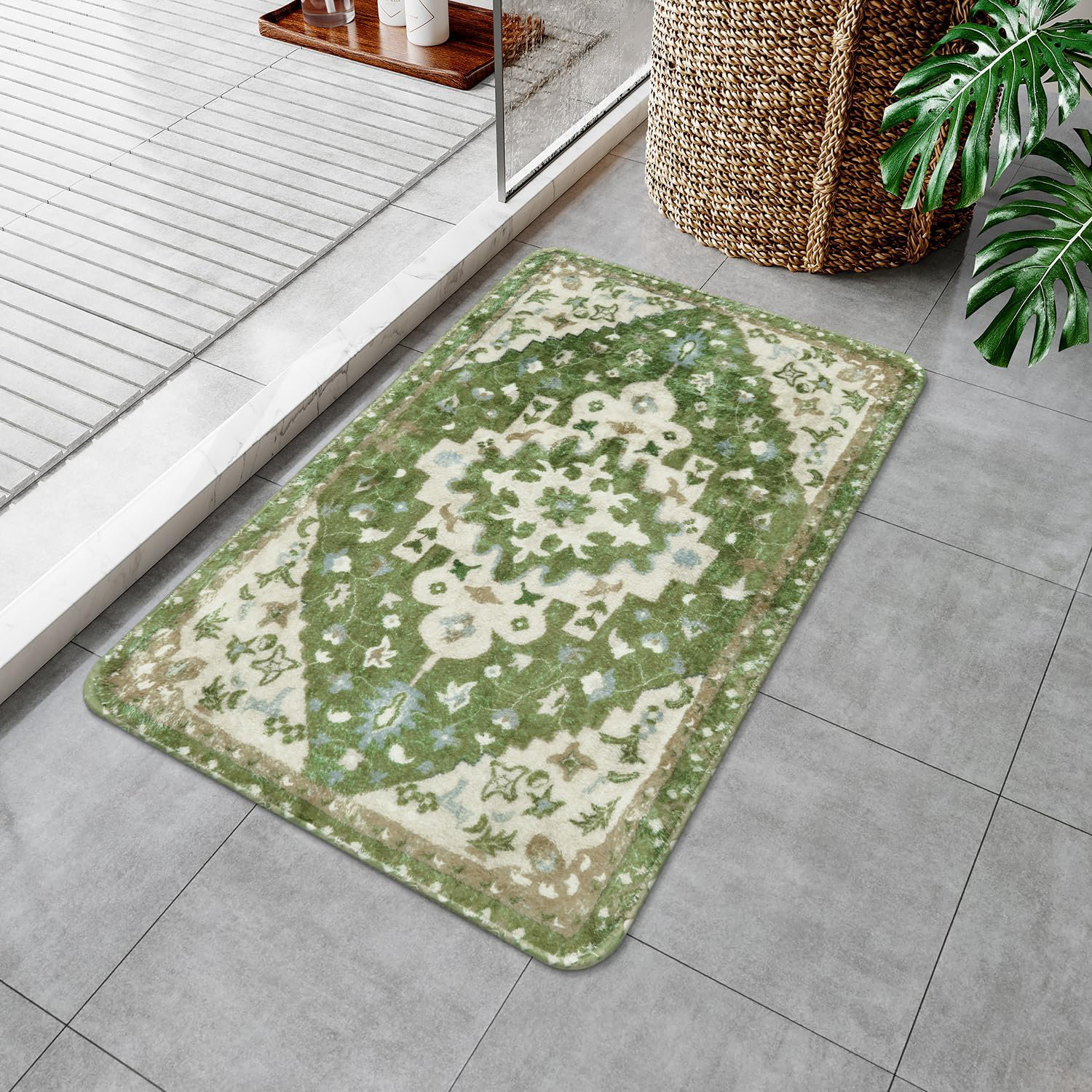 oriental pattern bath mat
