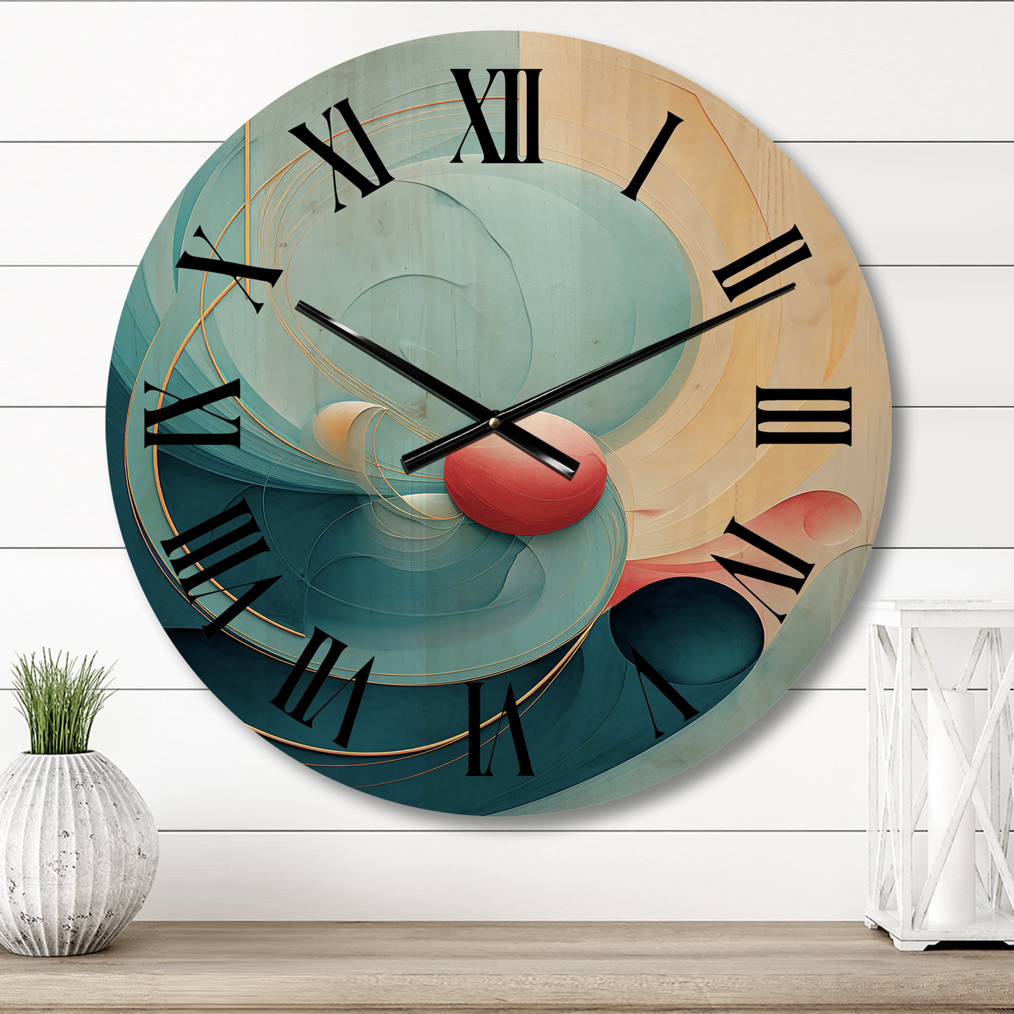 East Urban Home Tender Awakeningin Retro Blue - Abstract Geometric ...