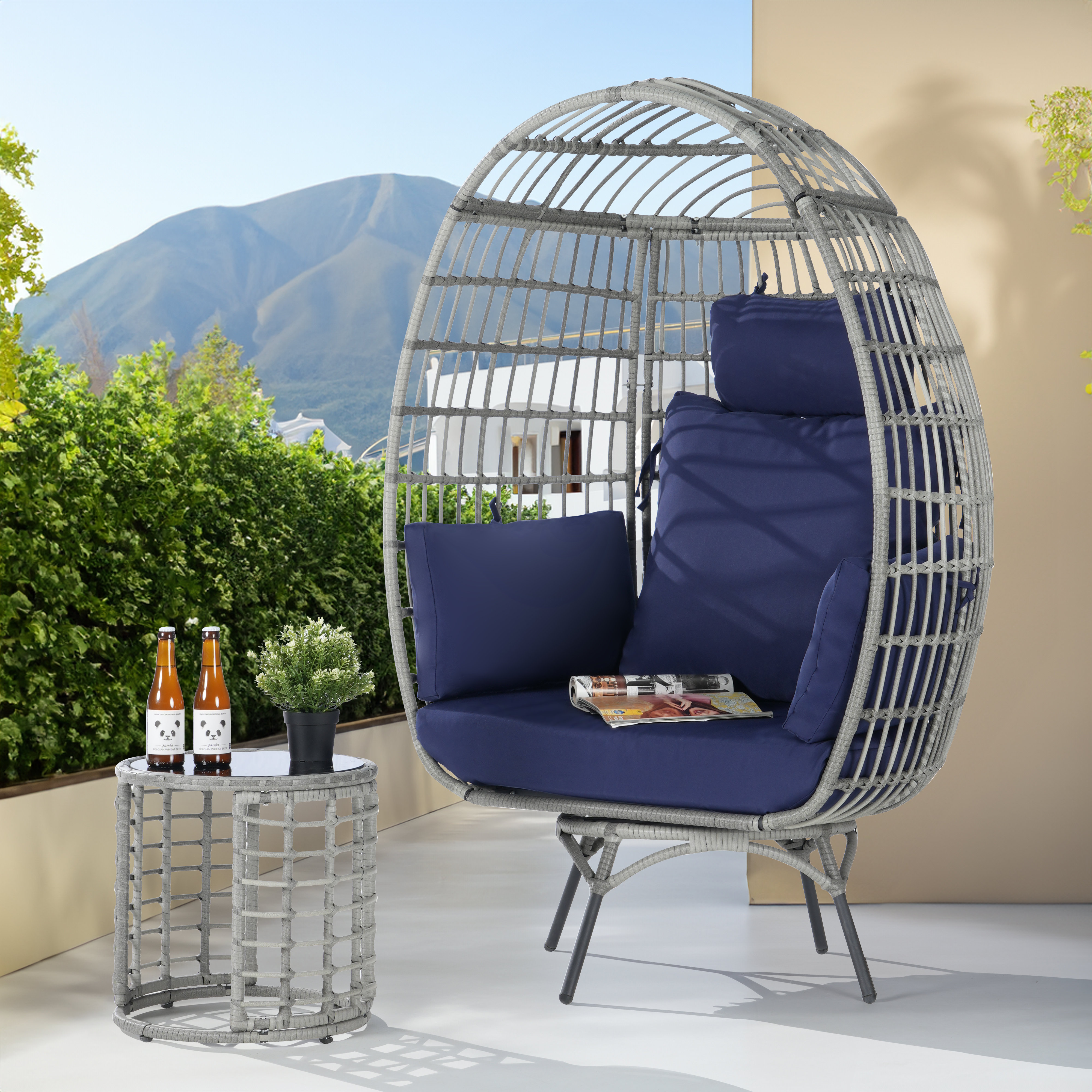 SANSTAR Round 1 - Person 15.8'' L Outdoor Restaurant Lounge Dining ...