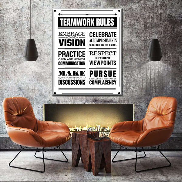 Trinx Teamwork Rules Canvas Print On Canvas Print | Wayfair