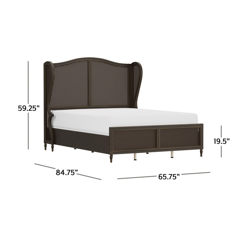 Birch Lane™ Gia Cane Wingback Bed & Reviews | Wayfair