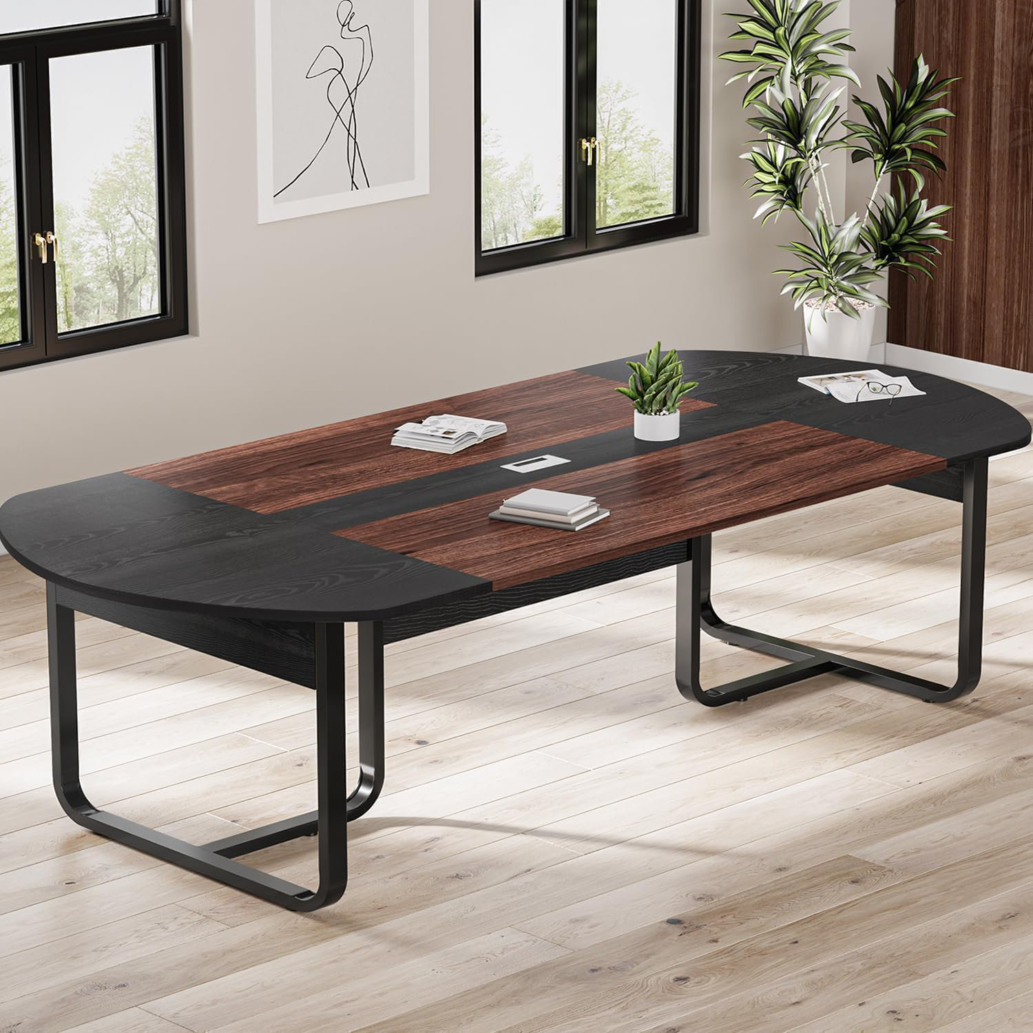 17 Stories 8FT Conference Table for 10 People, 94.5D x 47.3W x 29.5H ...
