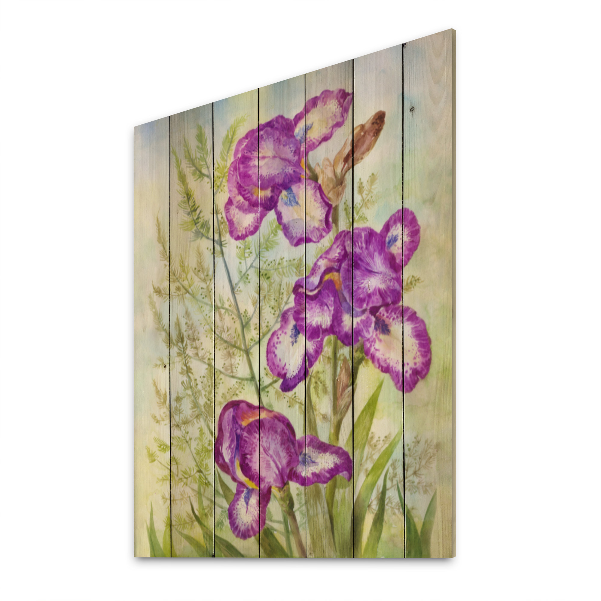 Red Barrel Studio Blooming Purple Irises In The Meadow - Traditional ...