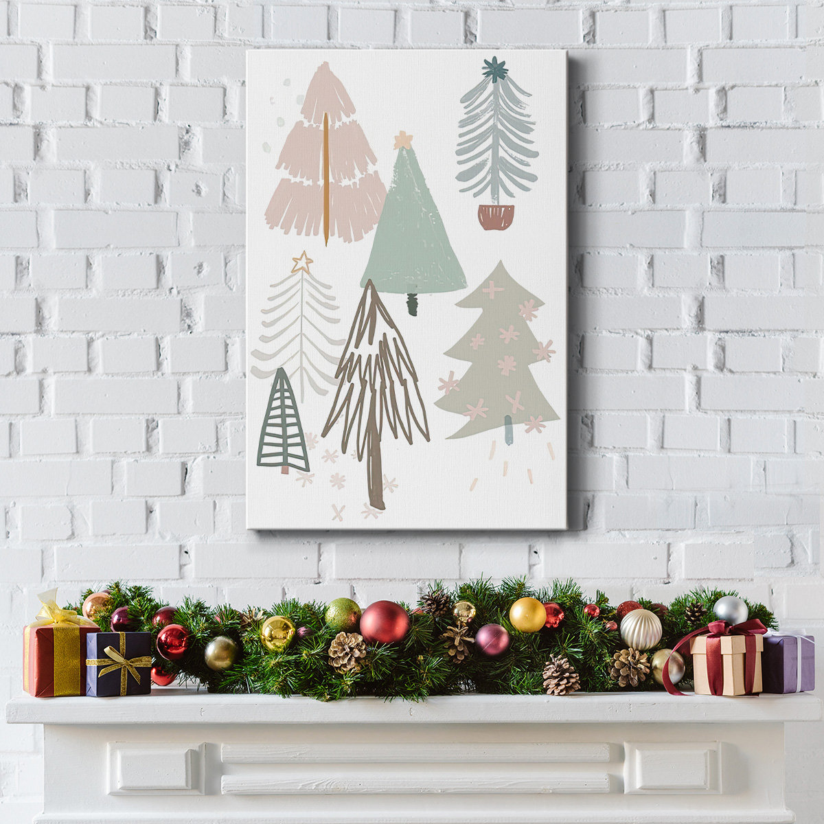 The Holiday Aisle® Christmas Tree Sketchbook Collection B On Canvas ...