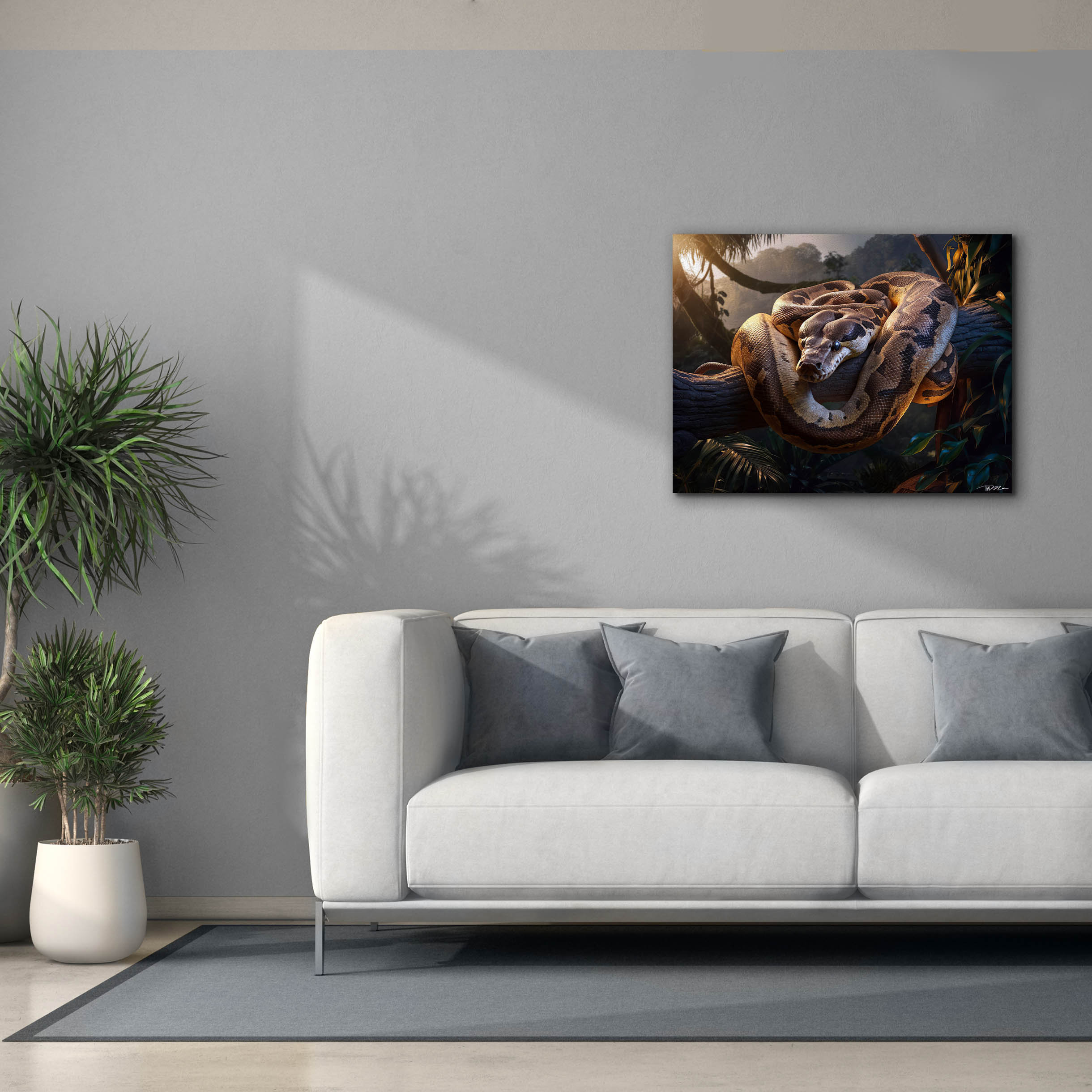 Epic Graffiti 'Python In The Jungle' by Momart Canvas Wall Art | Wayfair
