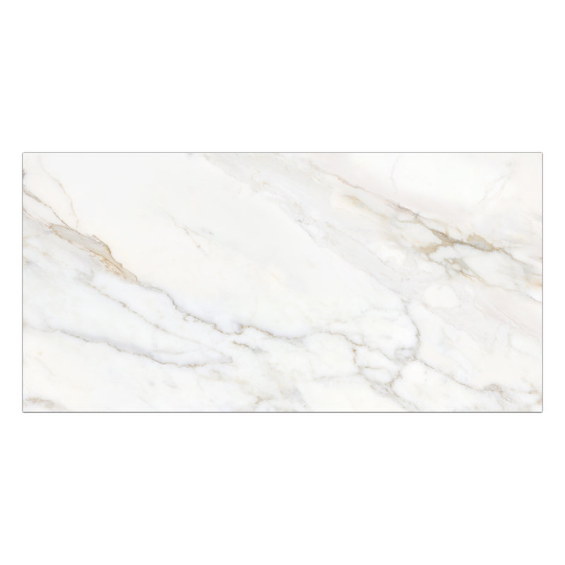 Qube Tiles Mikano 12" x 24" Calacatta Gold Polished Porcelain Tile ...