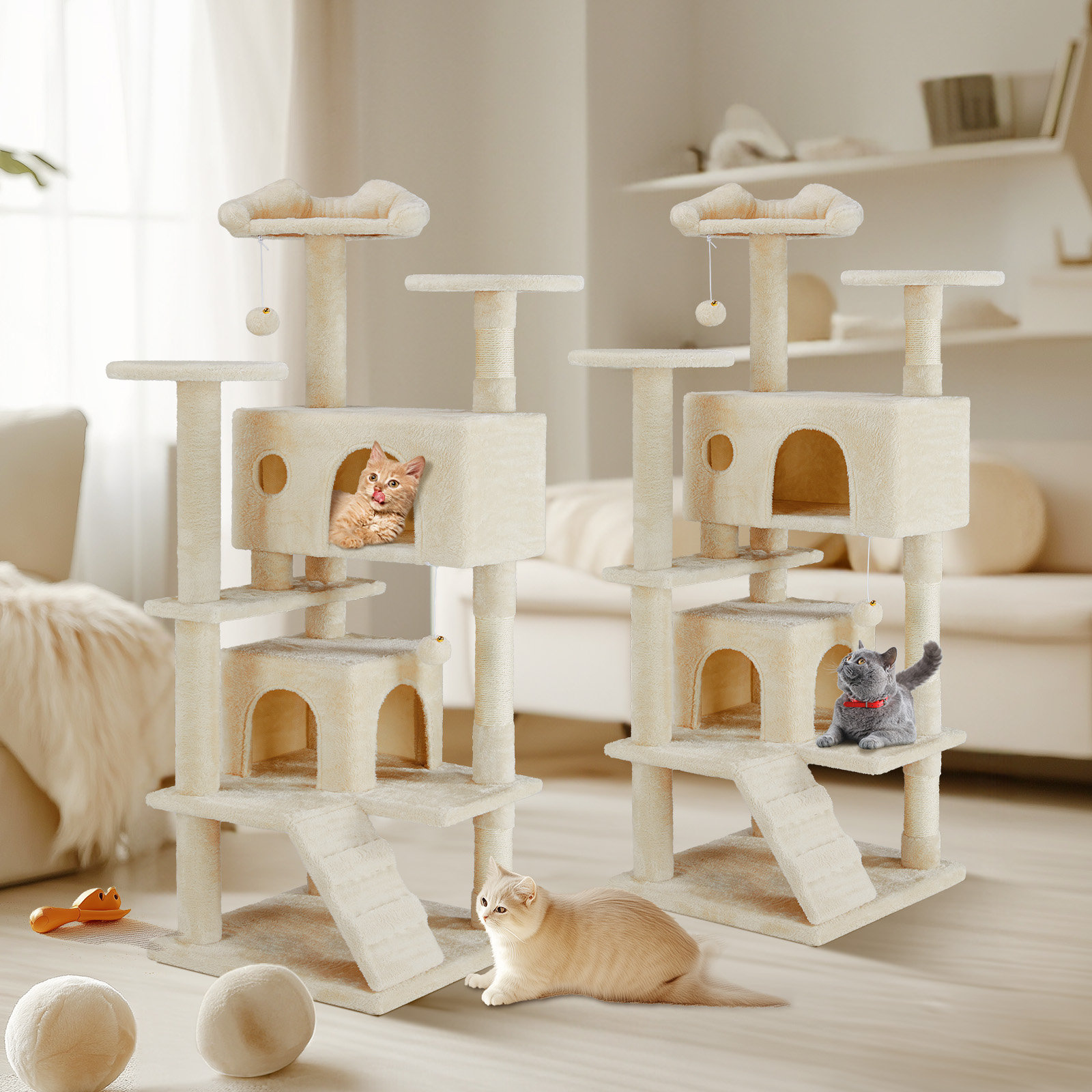 Archie & Oscar™ 54 Inch Cat Tree Tower with Scratching Post, Multi ...