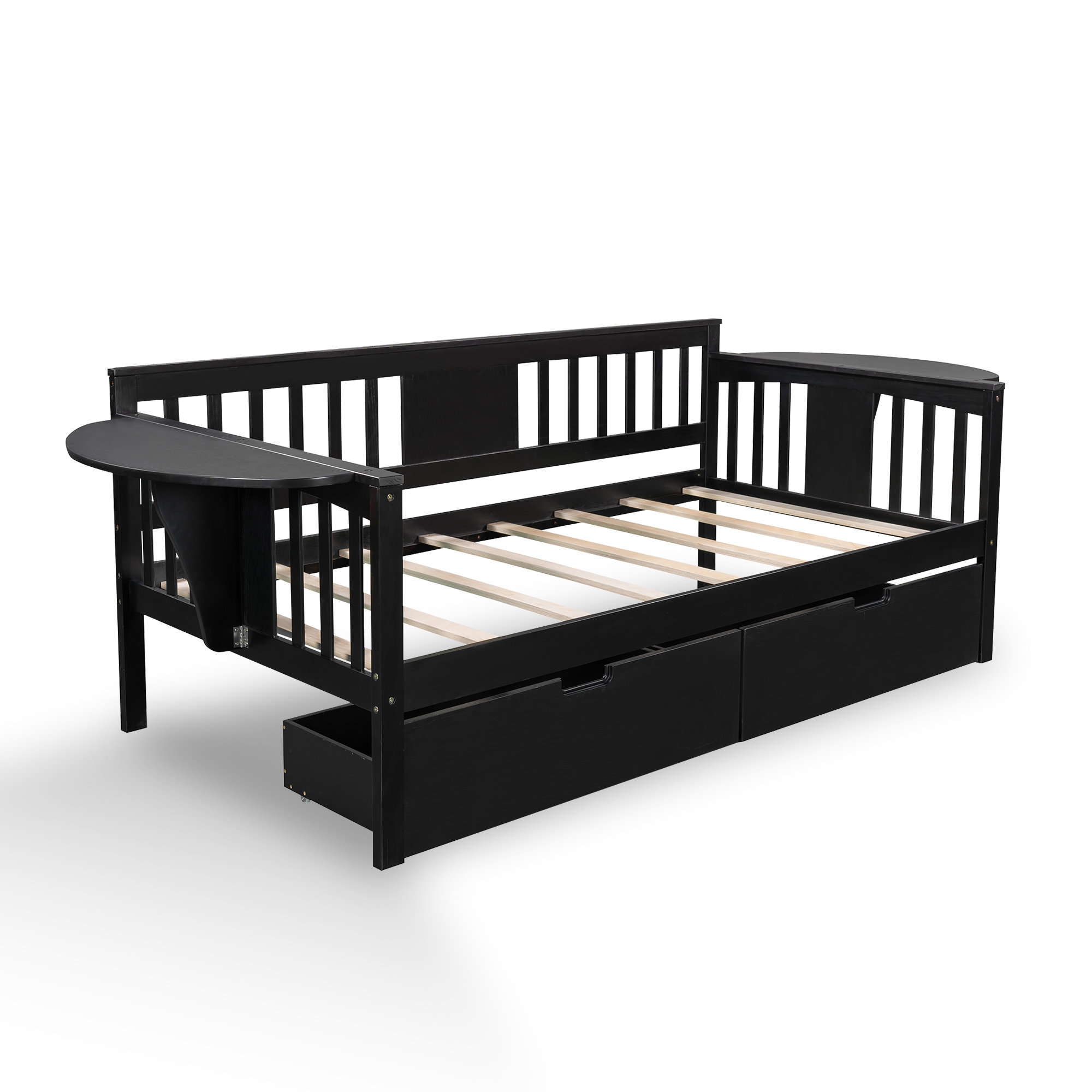 Lark Manor Daybed With Storage Drawers, Wood Twin Daybed Frame With ...