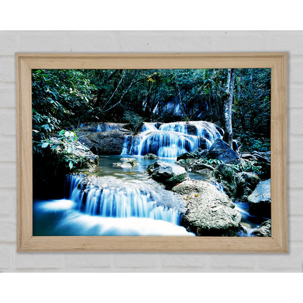 Union Rustic Rocky Waterfall Woodland - Single Picture Frame Print ...