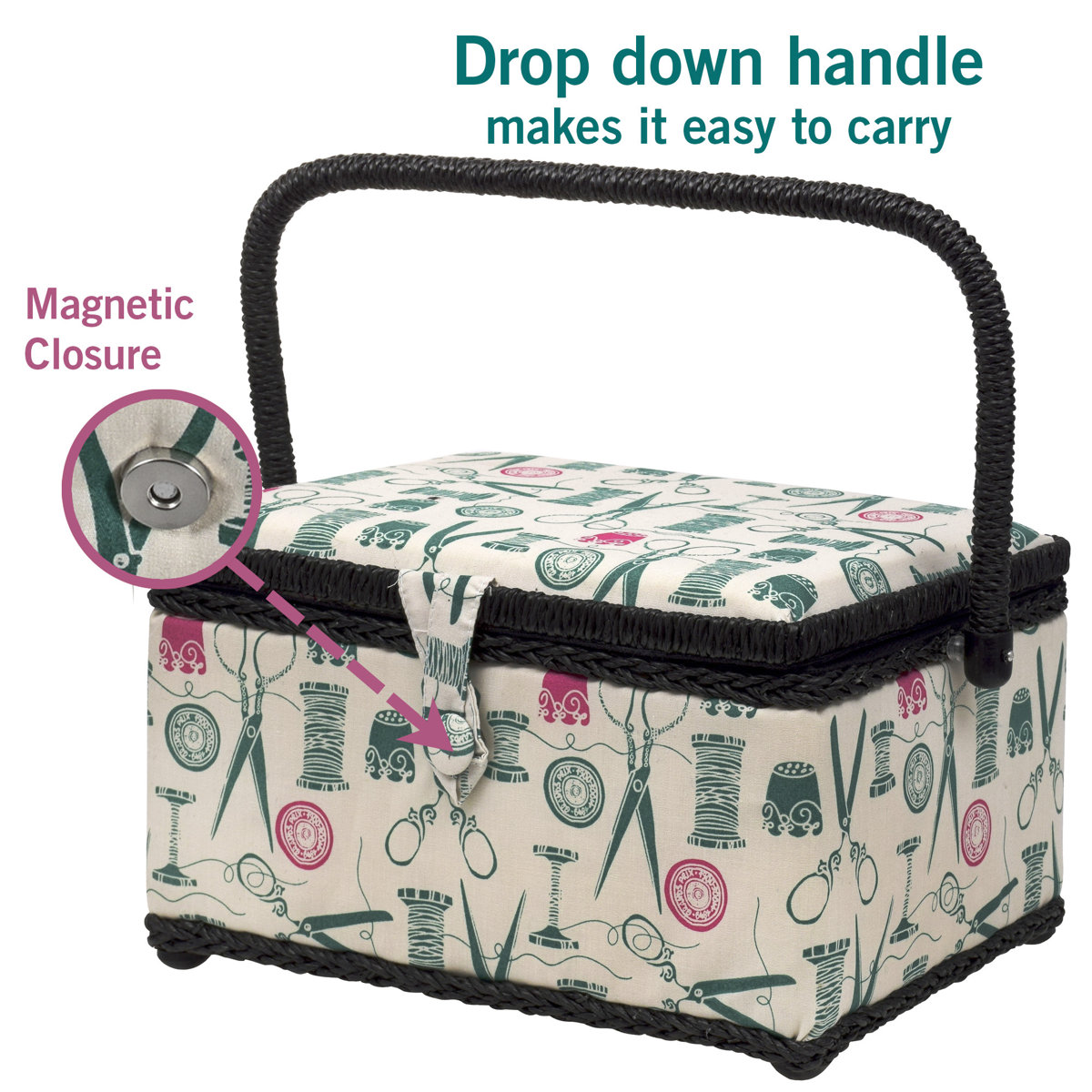 Singer Large (Vintage Spools) Sewing Basket Kit & Reviews | Wayfair