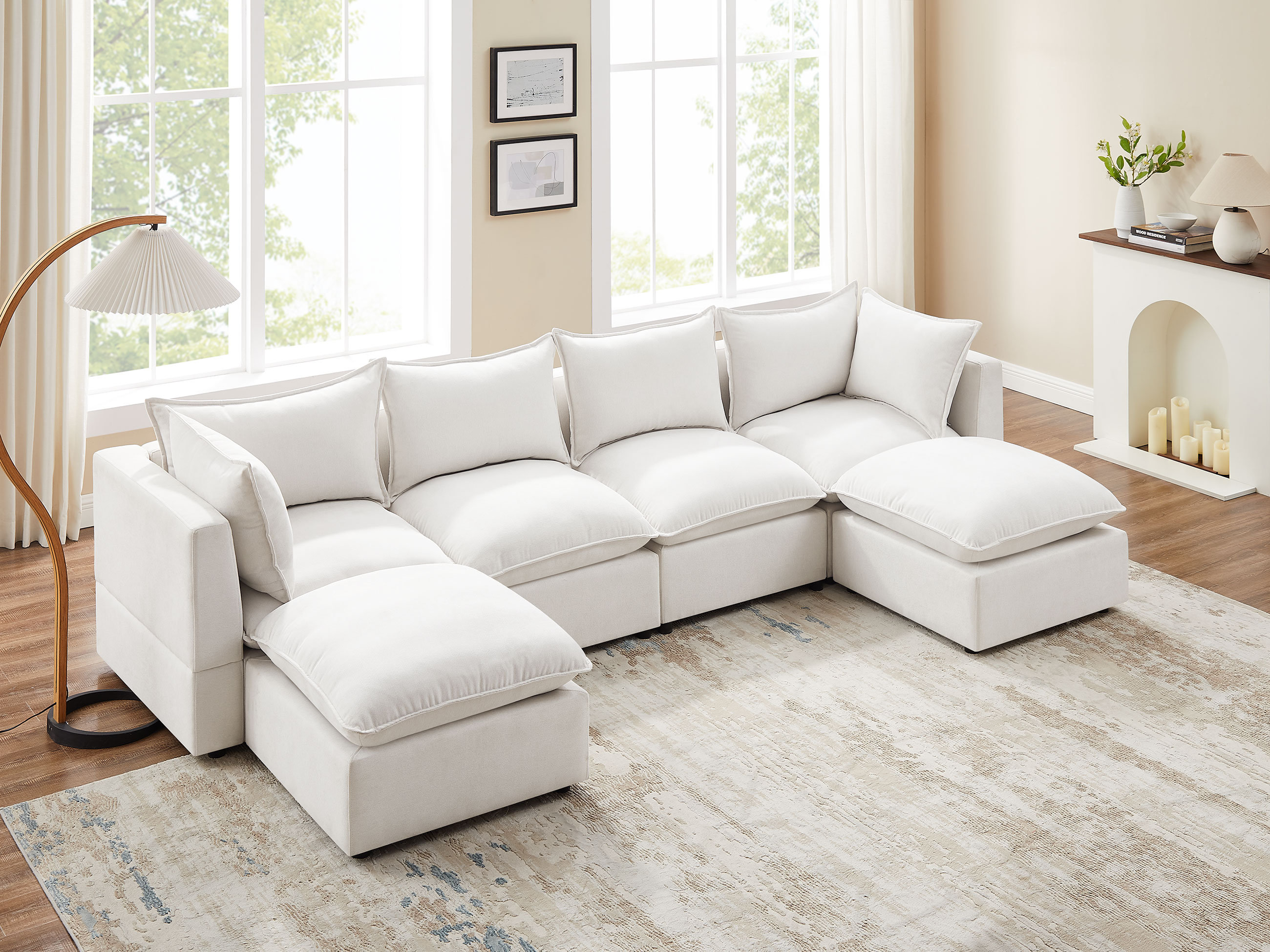 Latitude Run® Mannot 6 - Piece Upholstered Sectional & Reviews | Wayfair