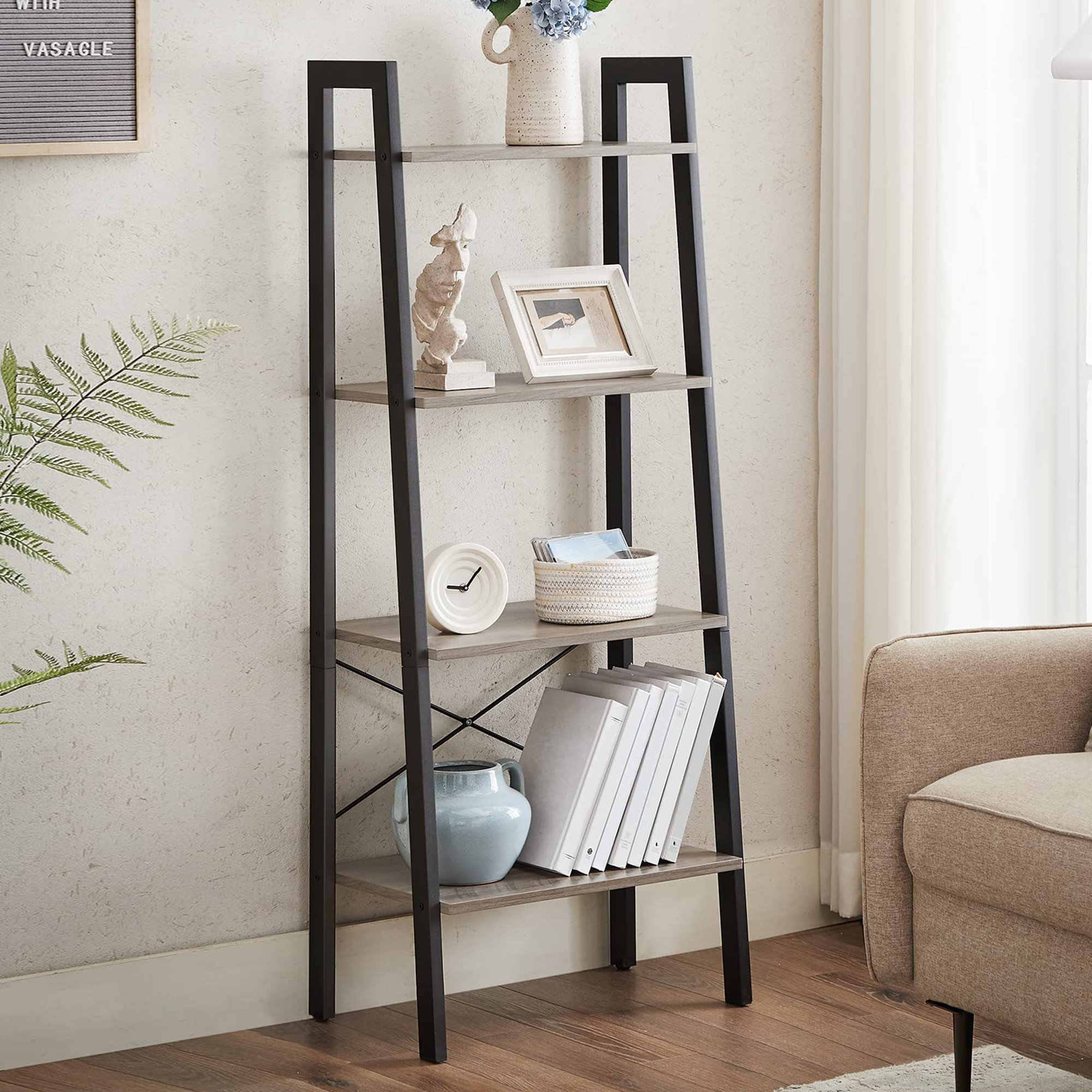 17 Stories 4-layer bookcase with steel shelves | Wayfair