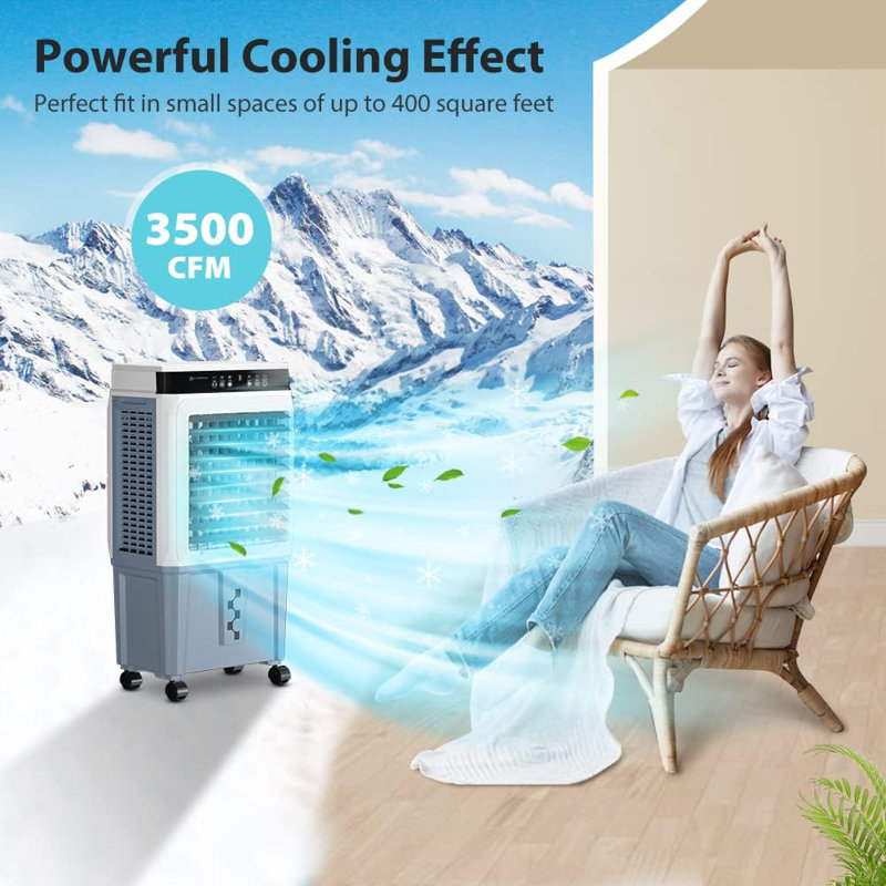 LIFEPLUS Portable Evaporative Air Cooler, 3500 CFM Swamp Cooler 11 ...