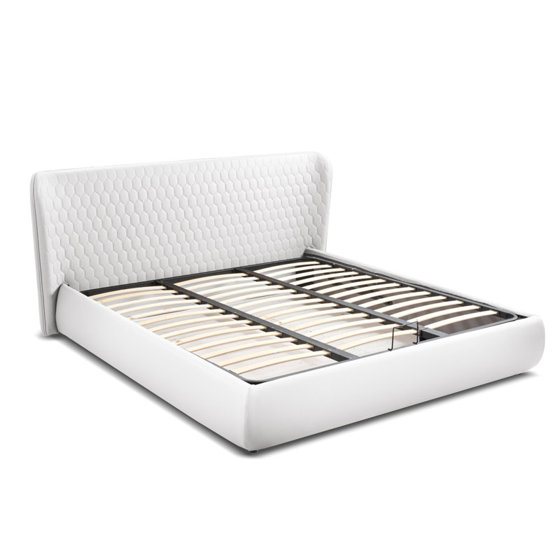 Casabianca Furniture Vegan Leather Metal Wingback Storage Bed | Wayfair