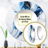 Design Art Blue And Grey Ethereal Elixir I - Abstract Round Mirror Wall ...