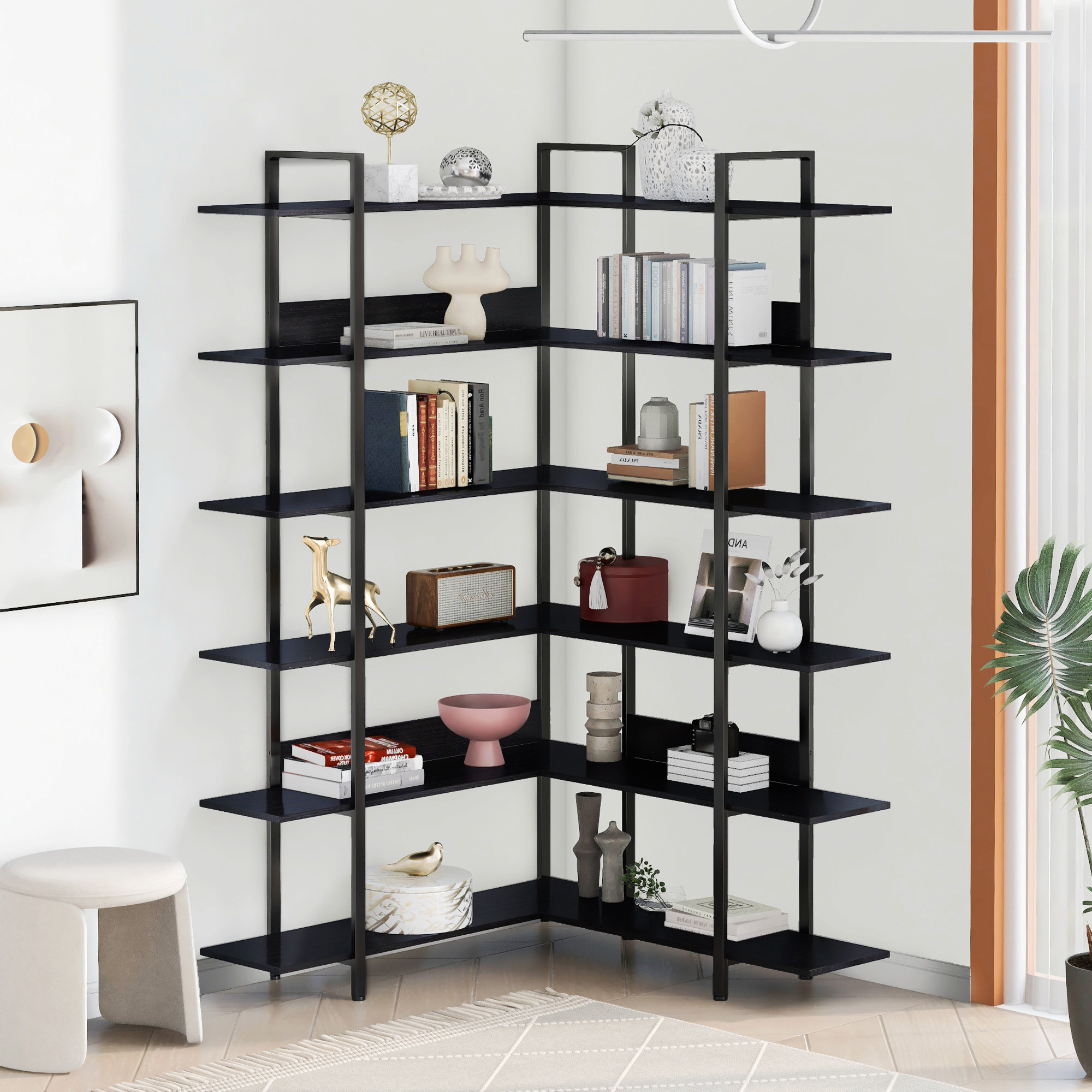 Delight Glass Corner Bookcase - Wayfair Canada