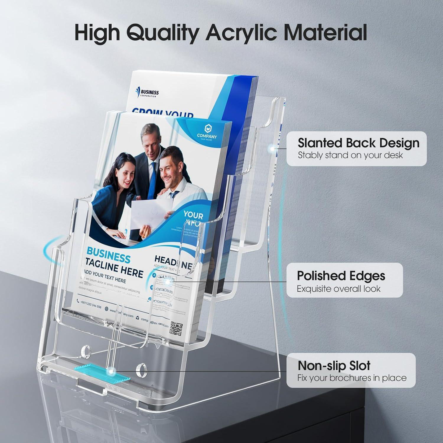 Wrought Studio™ This 4-Tier Transparent Acrylic Brochure Rack Has ...