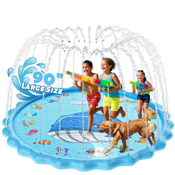 ENOLIL 90" Splash Pad for Kids, Inflatable Wading Pool | Wayfair
