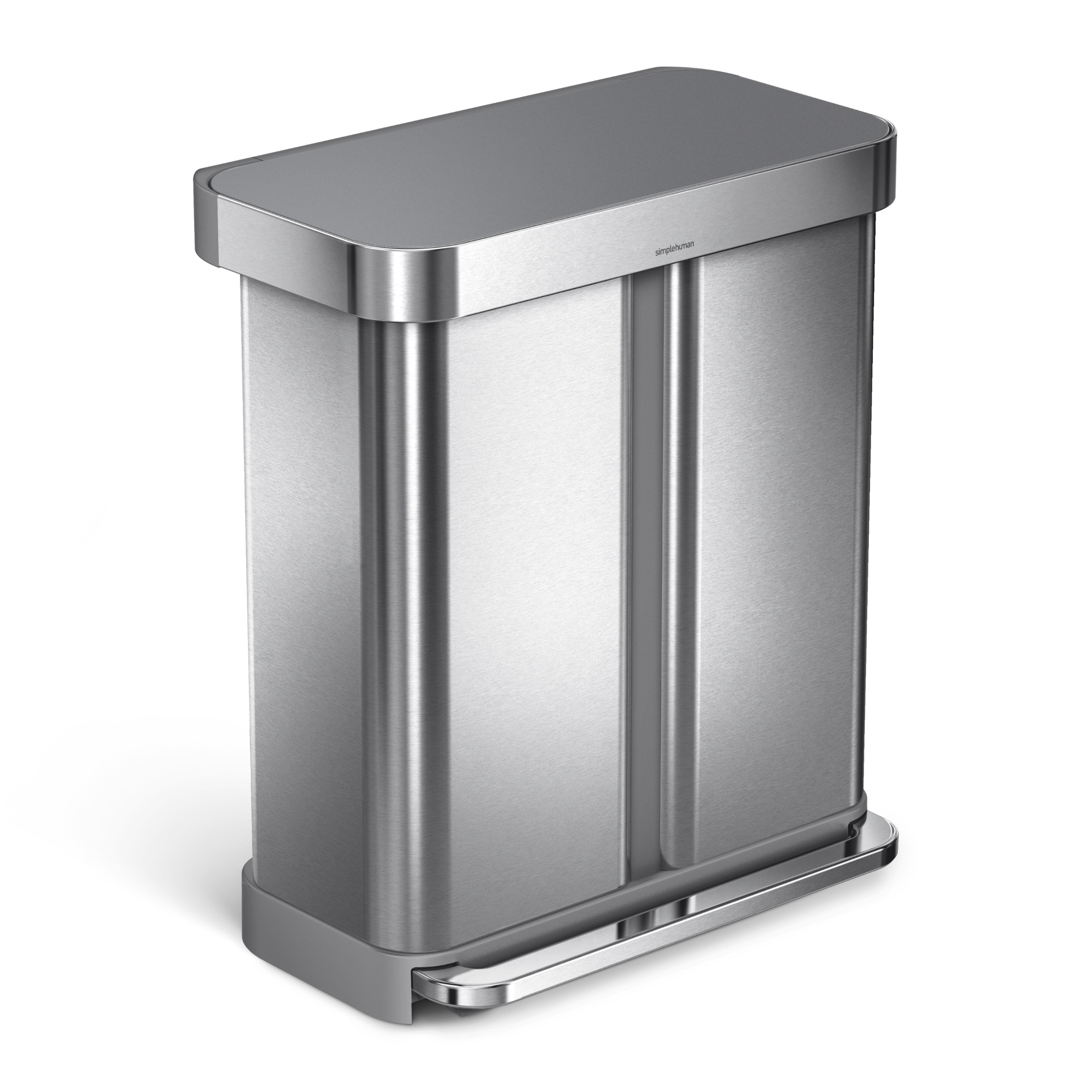 Simplehuman 58 Liter / 15.3 Gallon Rectangular Dual Compartment ...