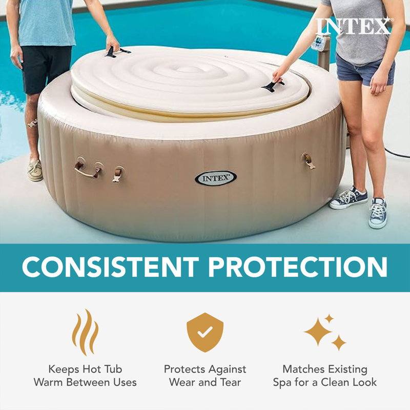 Intex 4 Person Round Purespa Energy Efficient Spa Hot Tub Replacement ...