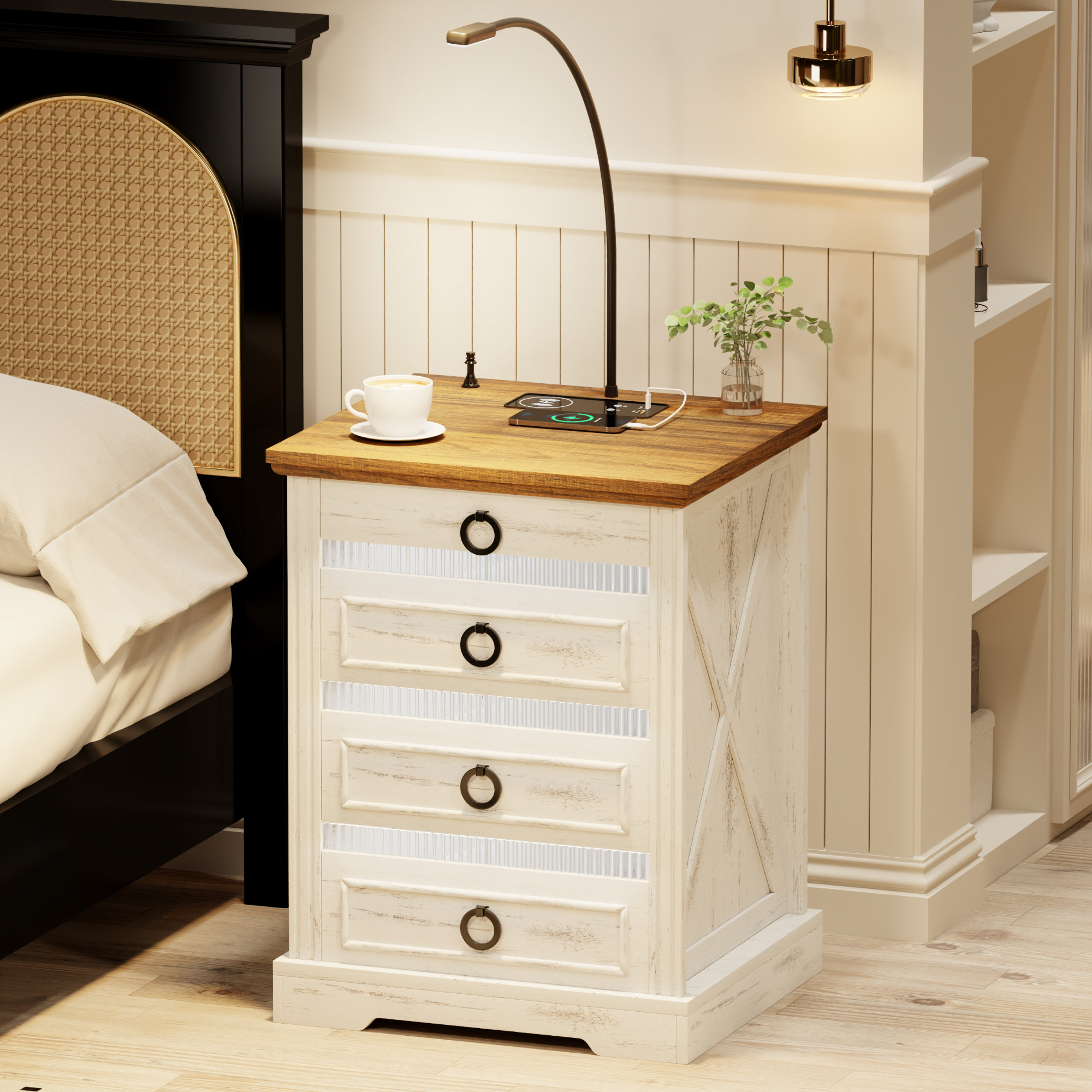 Charlton Home® Gerborg 4 - Drawer Nightstand & Reviews | Wayfair