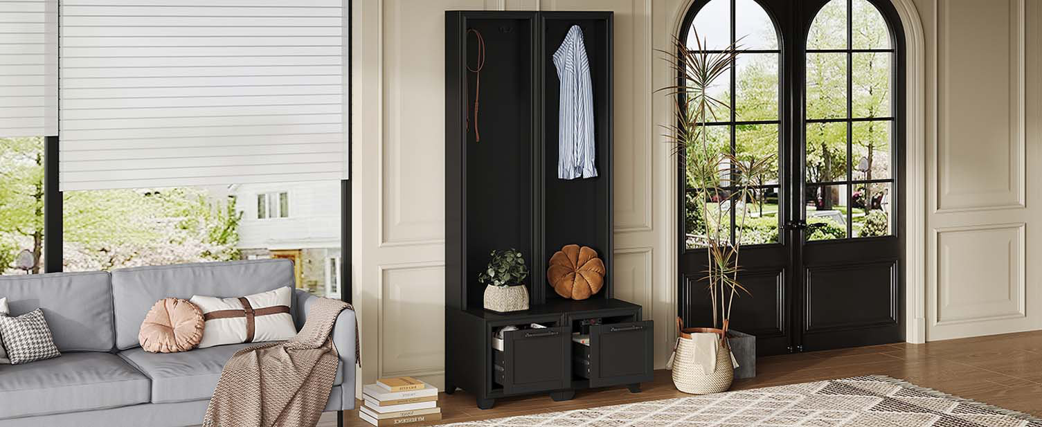 One Allium Way® Elegant Free Standing Hall Tree Set of 2 ...