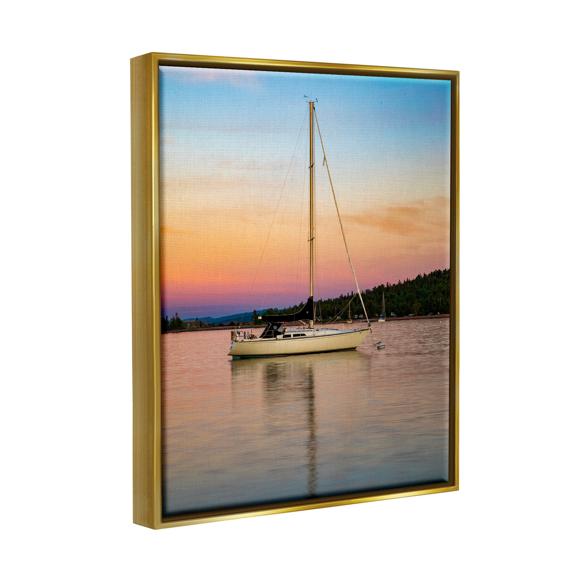 Breakwater Bay Sunset Boat Photography Framed On Canvas by Daniel ...