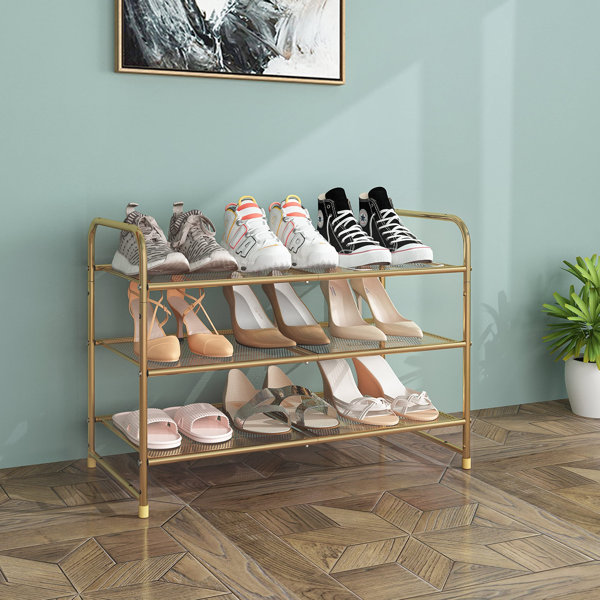 Everly Quinn Simple Trending 3-Tier Stackable Shoe Rack | Wayfair