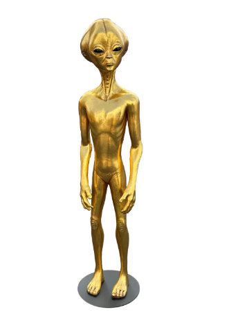 Trinx Gold Alien Roswell Life Size Statue | Wayfair