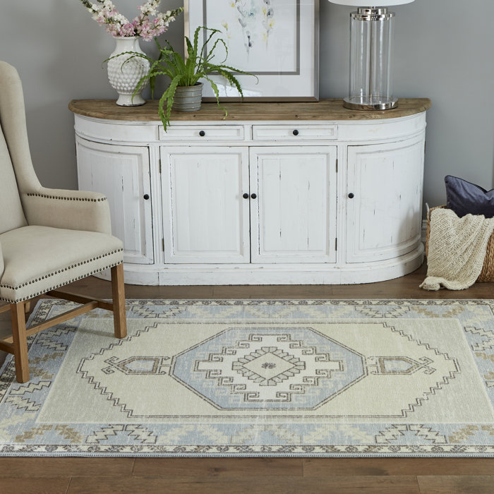 Fletcher Light Blue/Beige/Light Brown Rug & Reviews | AllModern