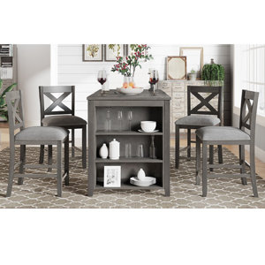 Gracie Oaks Zeitz 4 - Person Counter Height Dining Set | Wayfair