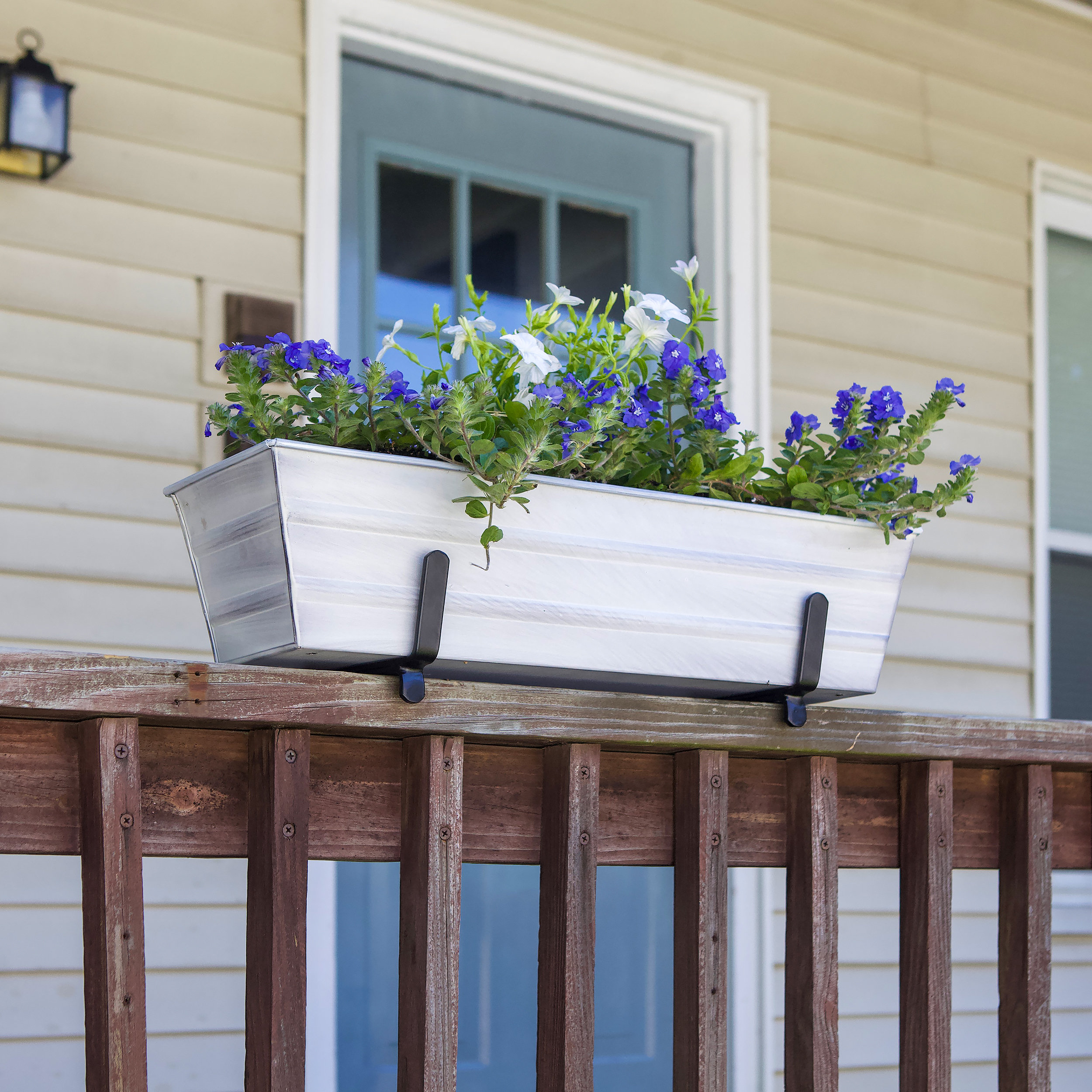 Arlmont & Co. Metal Outdoor Railing Planter | Wayfair