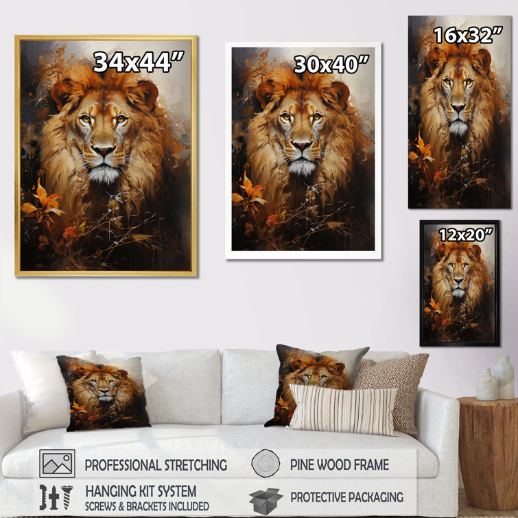 Winston Porter " Mighty Monarchs Lion Portrait " on Canvas | Wayfair