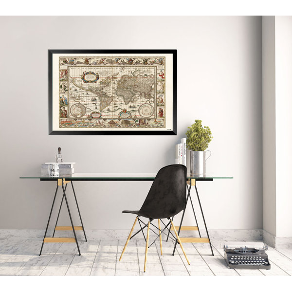 Canora Grey FRAMED Antique Style World Map 36x24 MAPS Art Print Poster ...