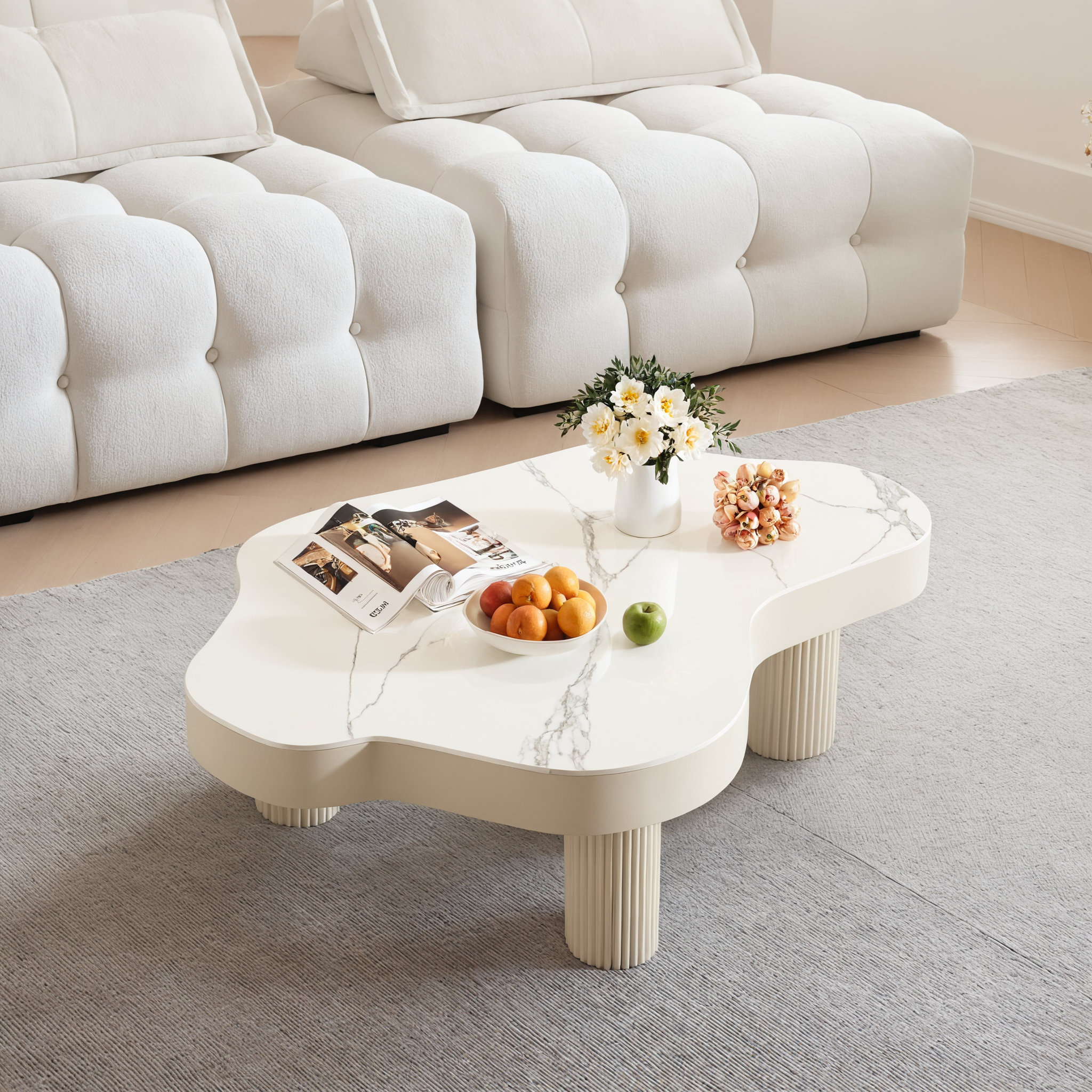Orren Ellis Danayja Irregular Coffee Table with 3 Legs | Wayfair