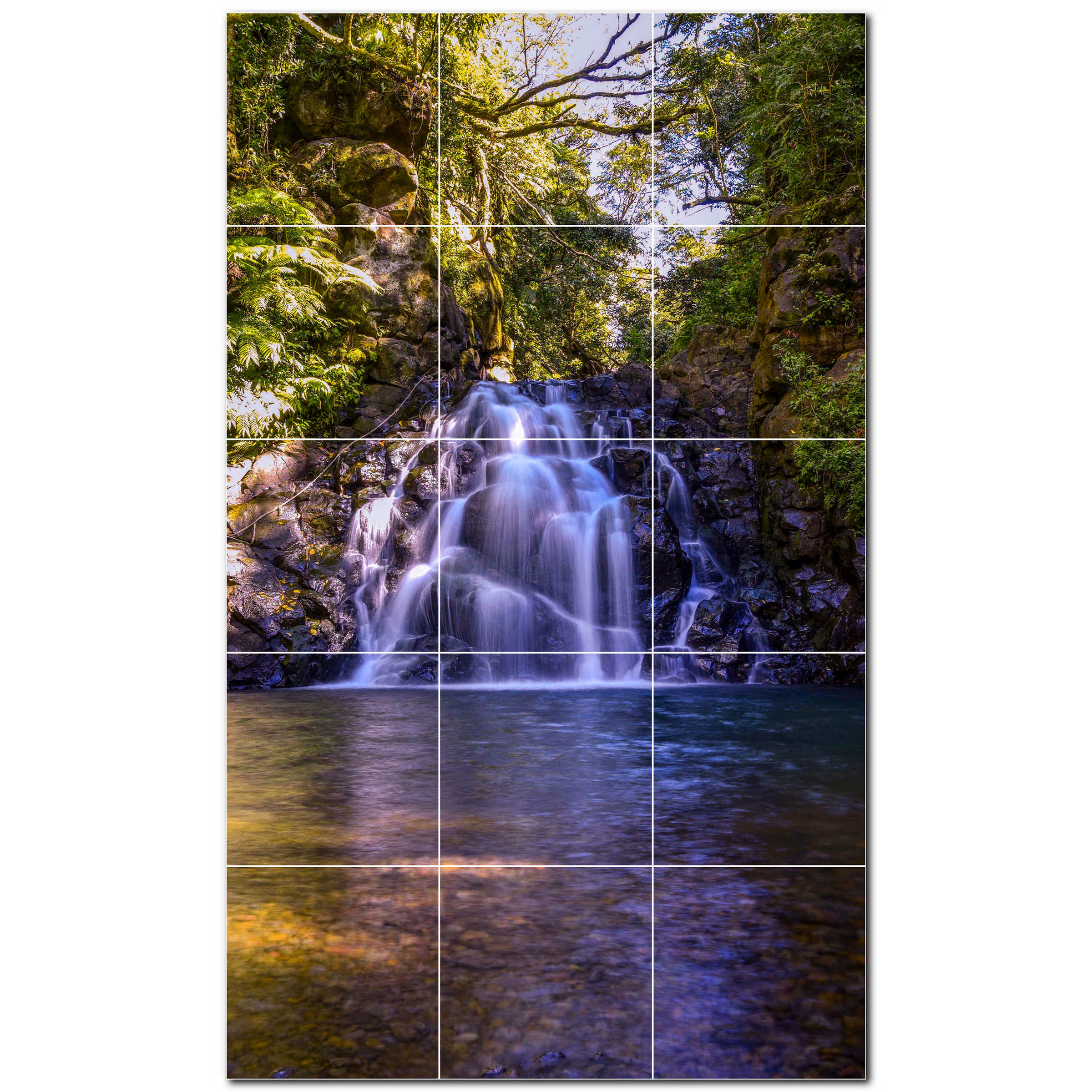 Picture-Tiles.com 18" x 30" Ceramic Waterfalls Photo Decorative Mural ...