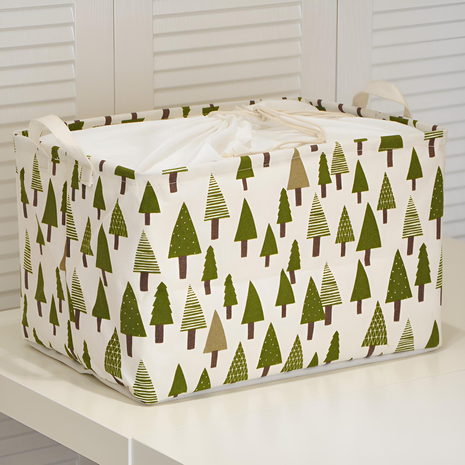 One Allium Way® 5 Pack Nordic Style Drawstring Cotton Linen Storage Box ...