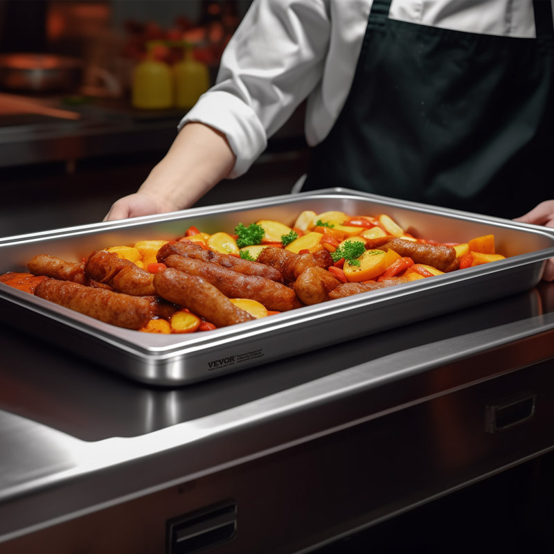 The Party Aisle™ VEVOR Full Size Anti-Jam Steam Pan 2.5-Inch Deep Table ...