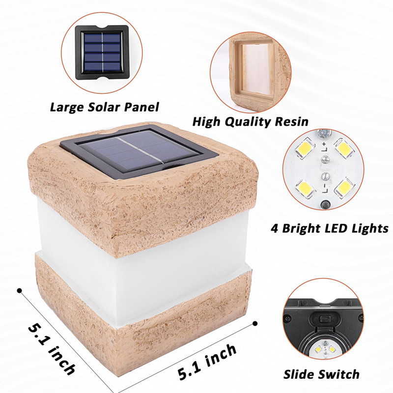 URKNO Solar Powered Integrated LED Resin Pathway Light Pack | Wayfair