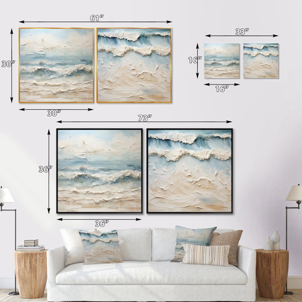 Dovecove Beige And Blue Coastal Beach Paint - Coastal Beach Square ...