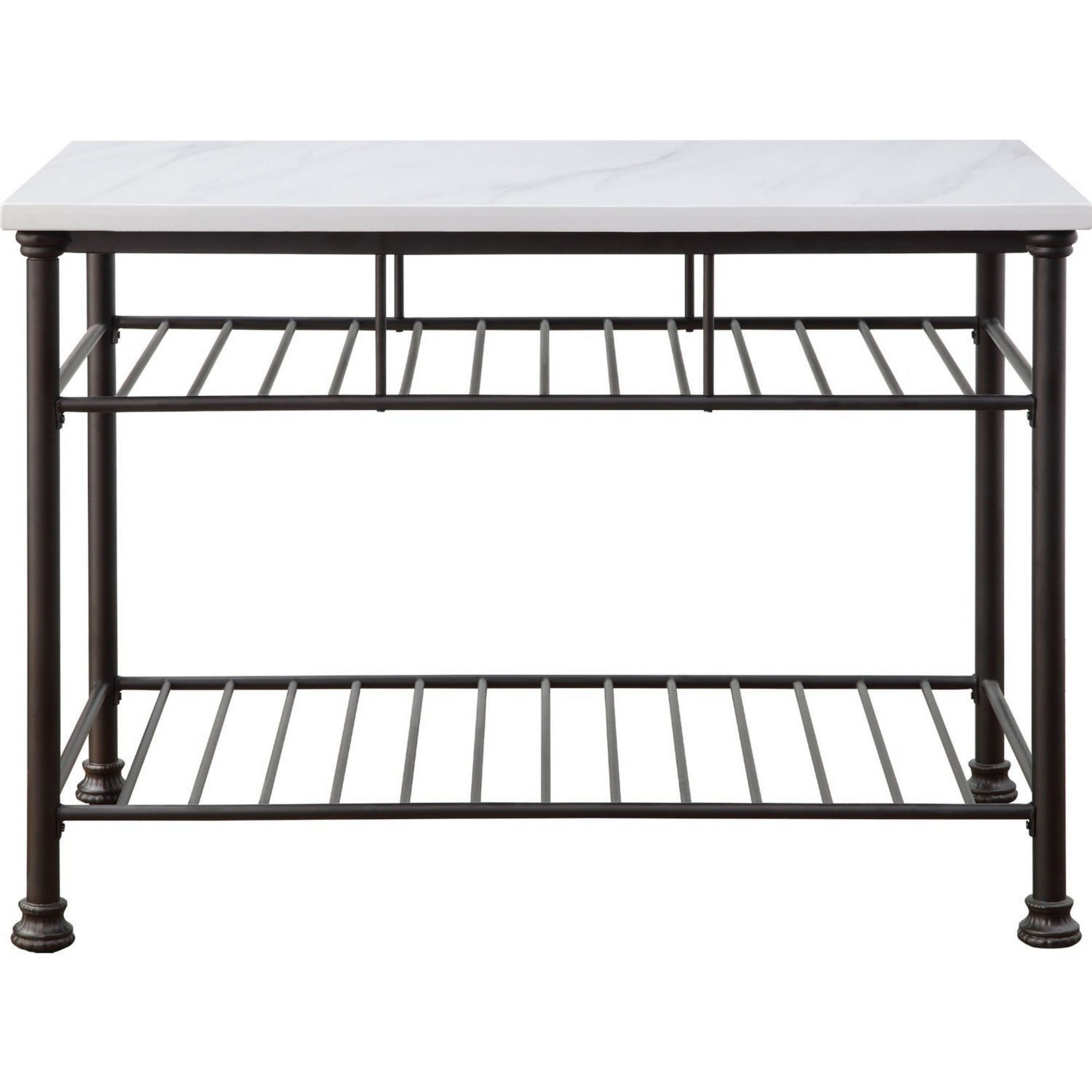 Canora Grey Ksandra 50" Stainless Steel Kitchen Island with Marble Top | Wayfair