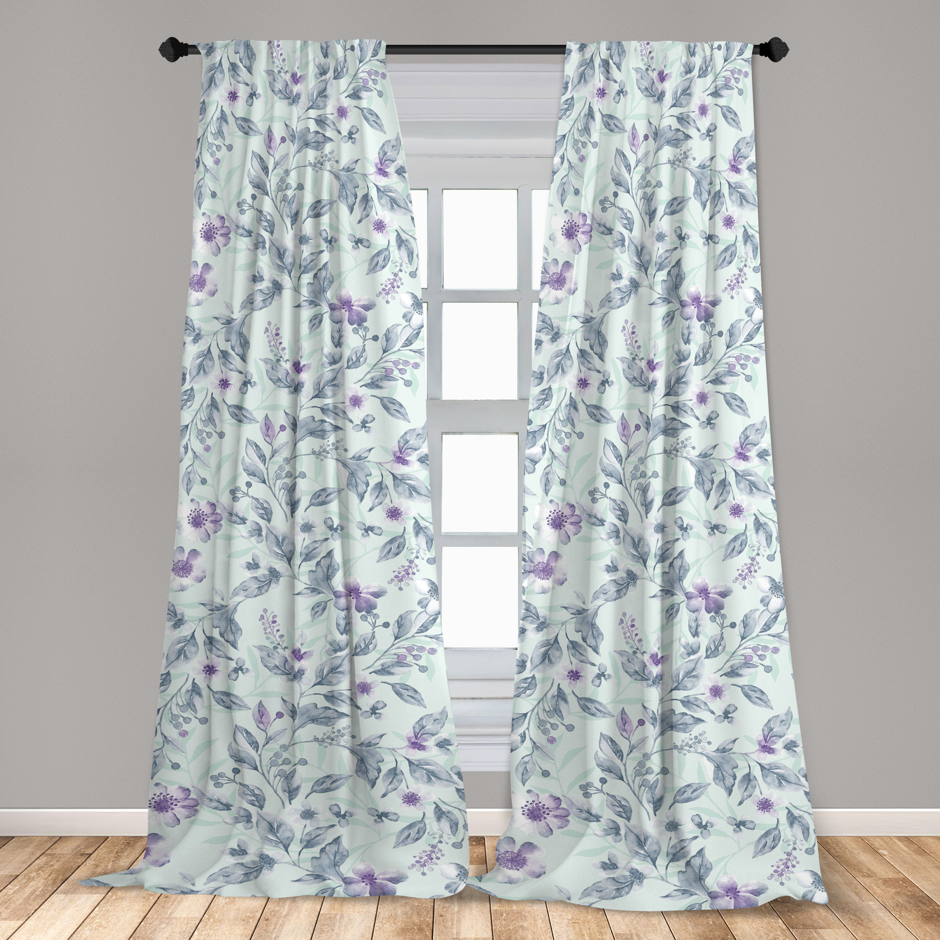 East Urban Home Joame East Urban Home Spring Curtains Watercolor Flower ...