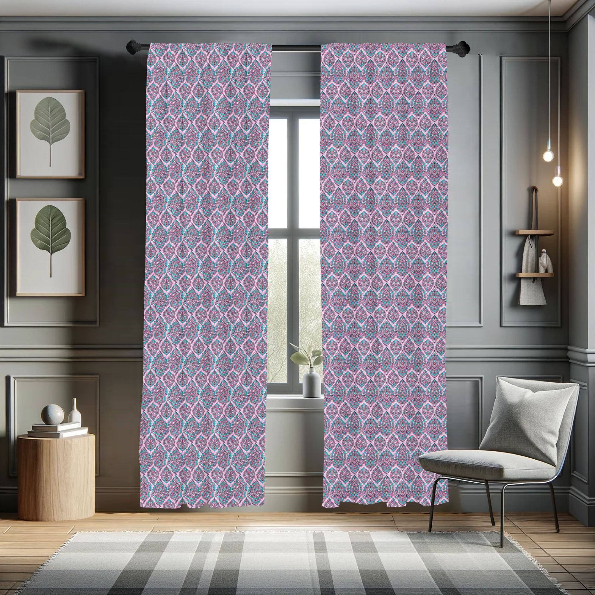 East Urban Home Art Deco Semi-Sheer Rod Pocket Sliding Panel | Wayfair
